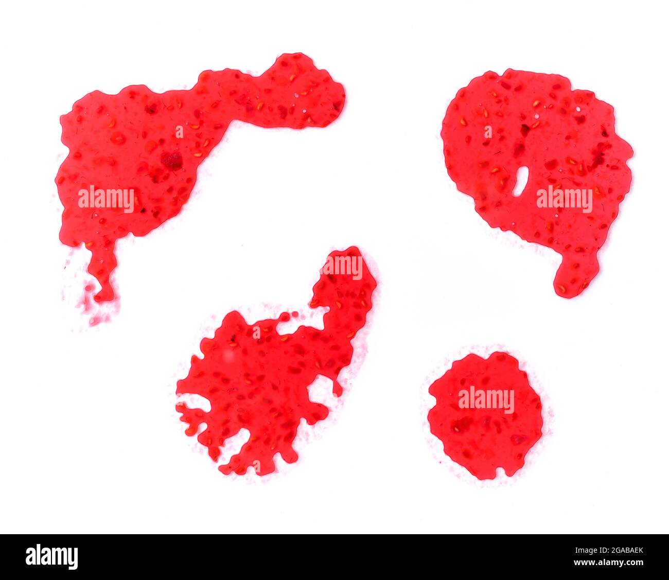red jam isolated on white background, top view Stock Photo - Alamy