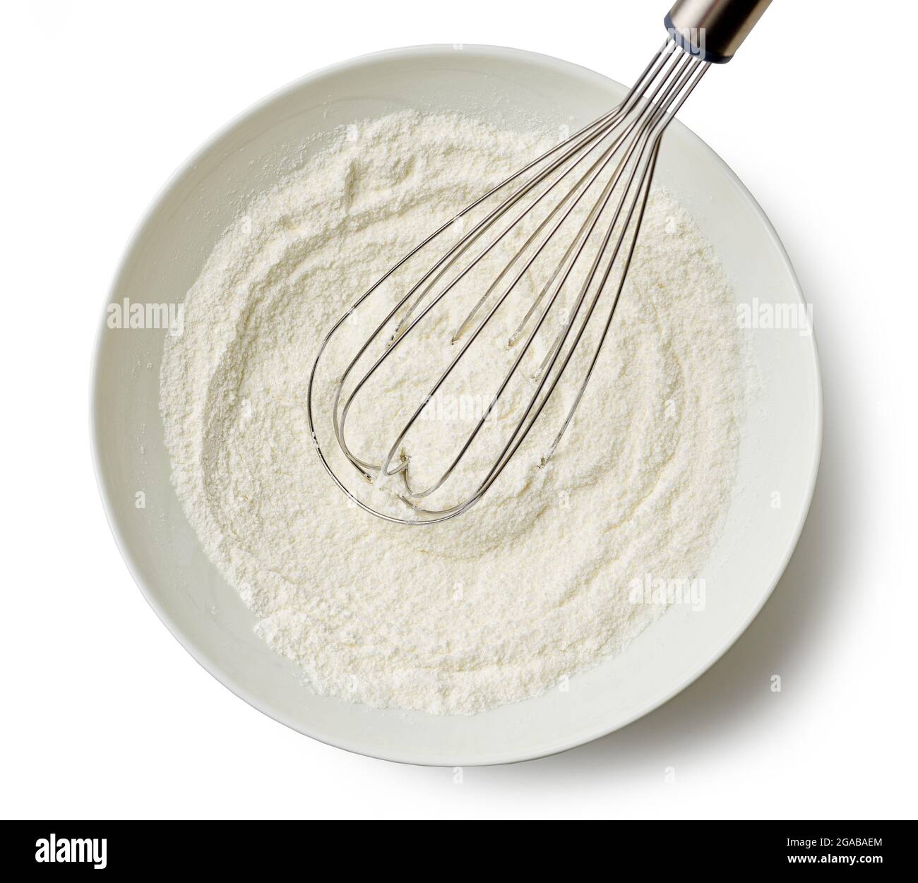 bowl of sugar and corn starch for making custard cream isolated on ...