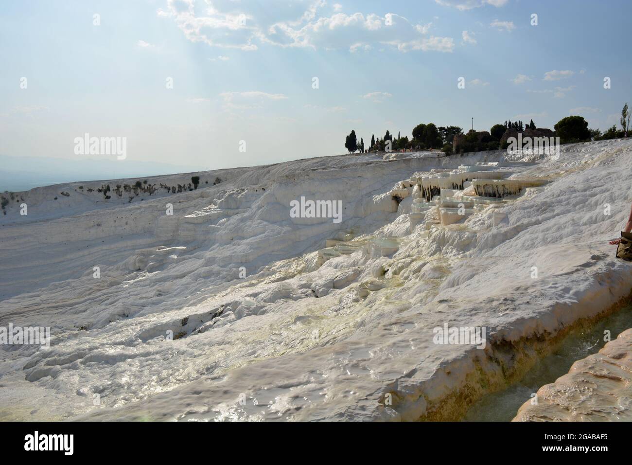 Sun shone of the landscape of Pamukkale Stock Photo - Alamy