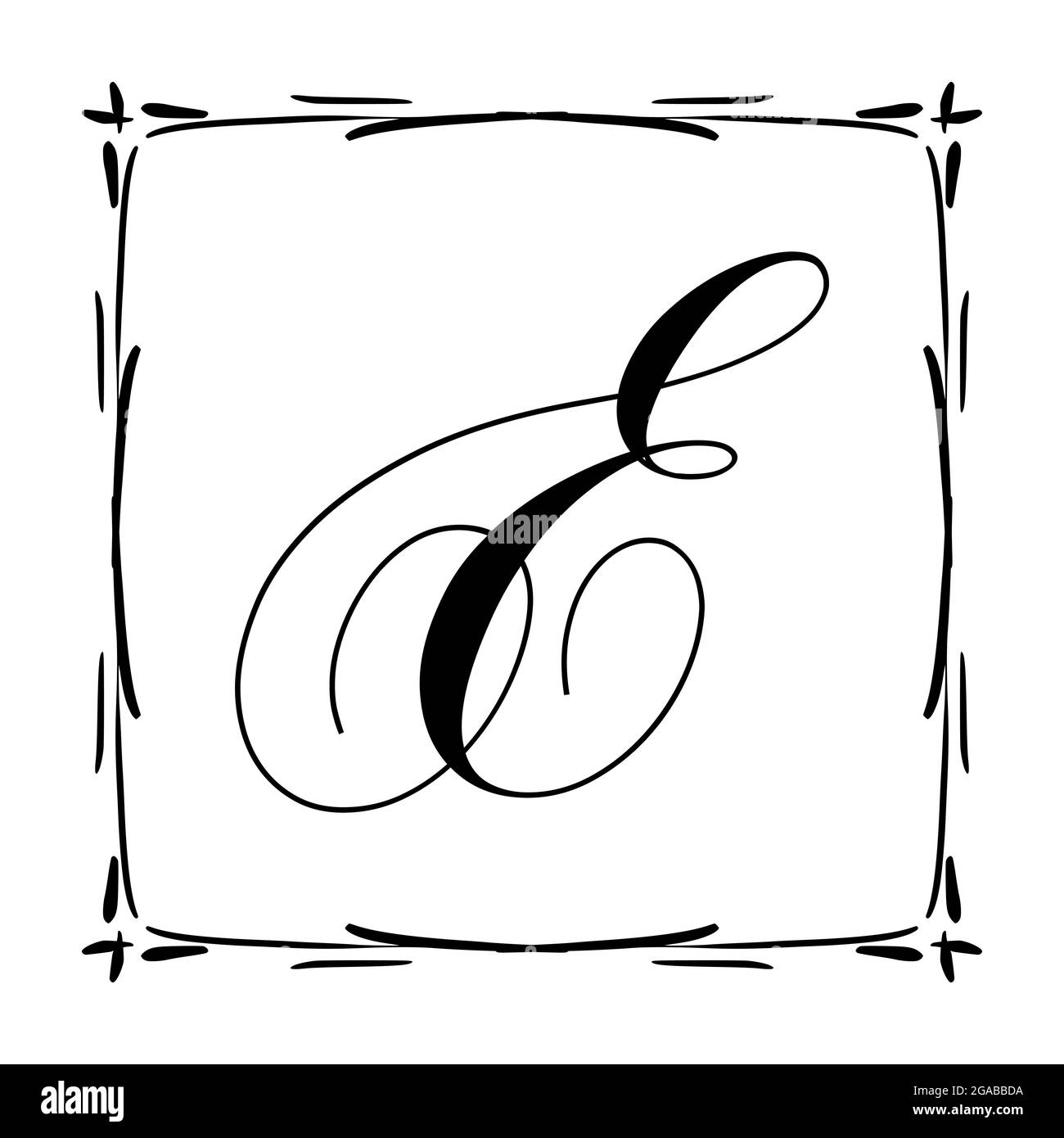 Beautiful Vintage Monogram Frame. Vector Ornate Calligraphic Design ...