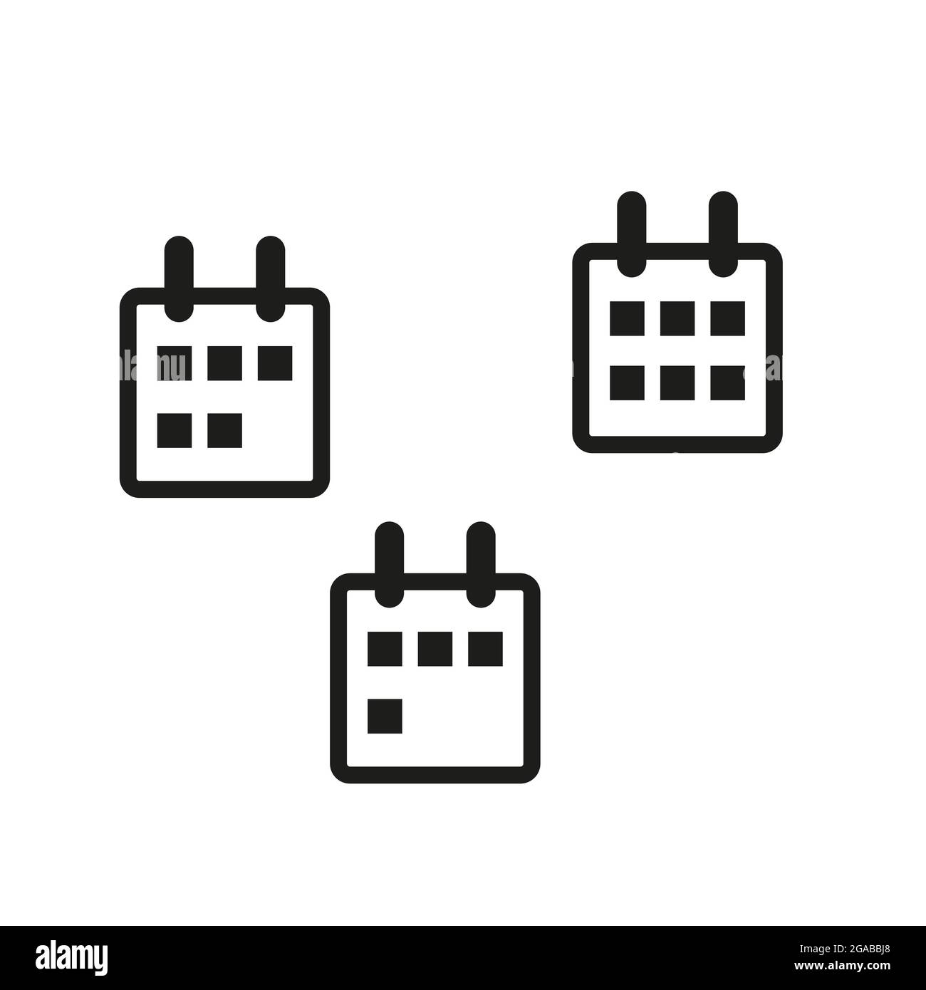 Calendar Icon in trendy flat style isolated on grey background ...