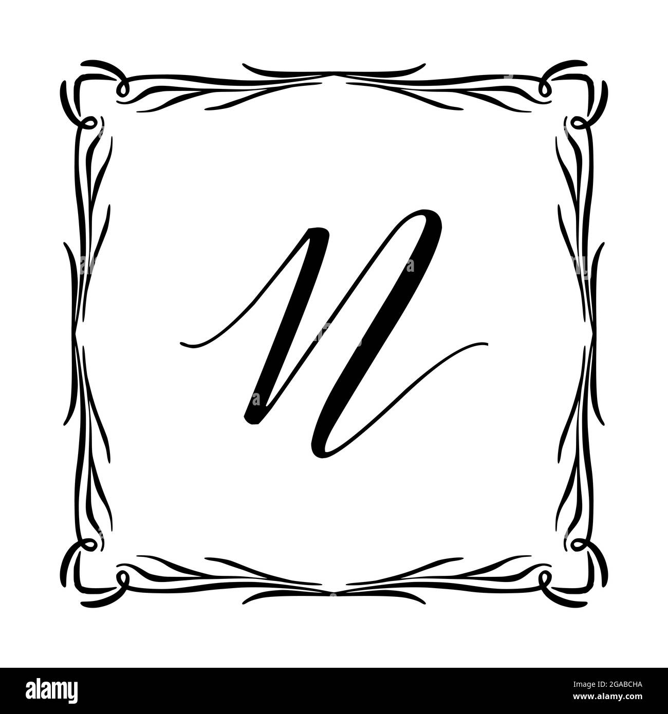 Beautiful Vintage Monogram Frame. Vector Ornate Calligraphic Design ...