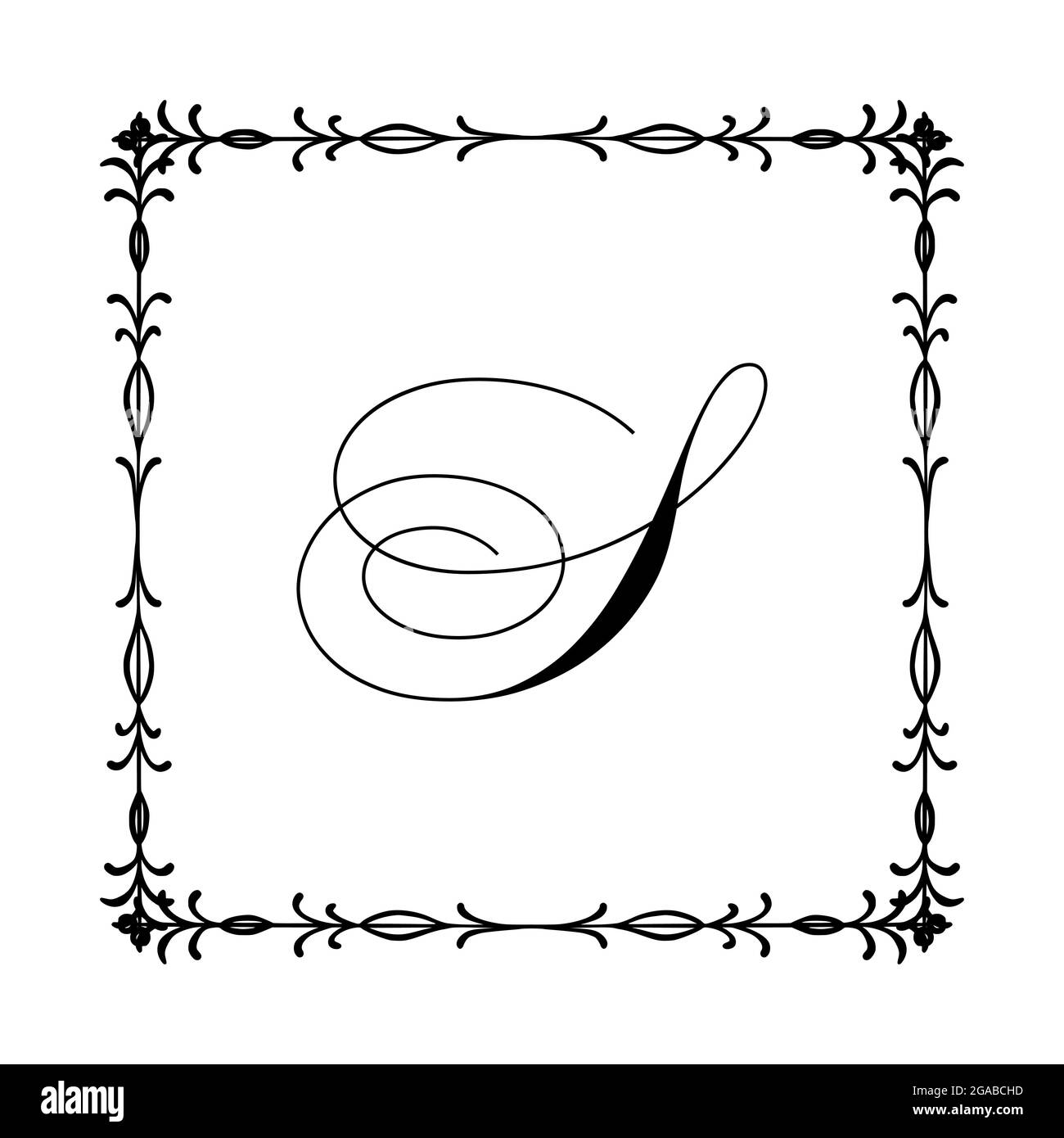 Beautiful Vintage Monogram Frame. Vector Ornate Calligraphic Design ...