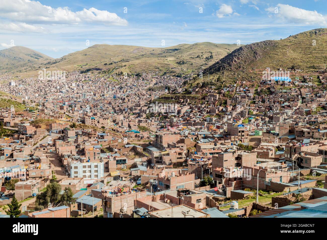 Aerial view of Puno, Peru Stock Photo - Alamy