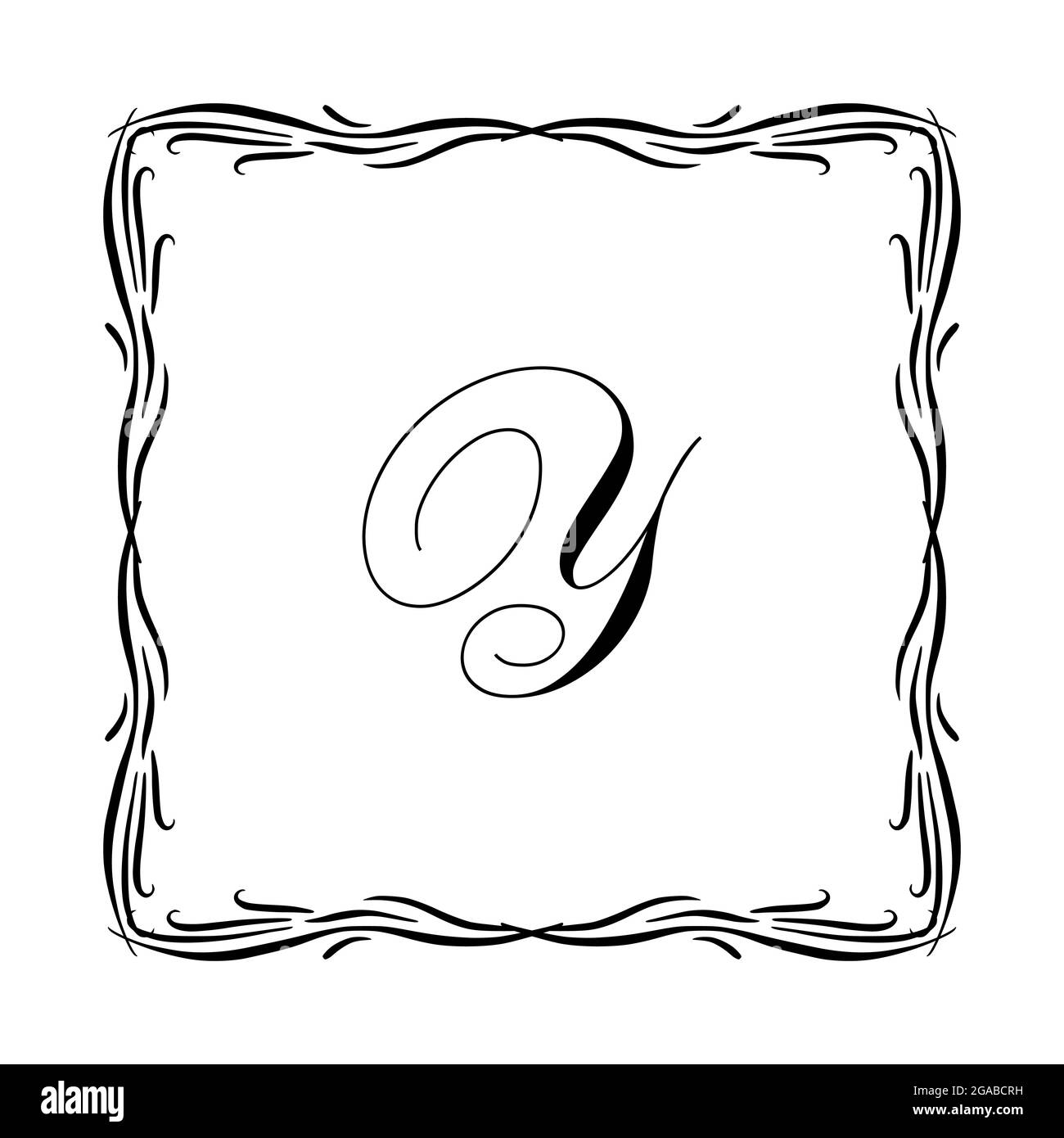 Beautiful Vintage Monogram Frame. Vector Ornate Calligraphic Design ...
