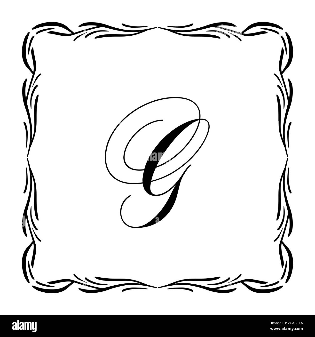 Beautiful Vintage Monogram Frame. Vector Ornate Calligraphic Design ...