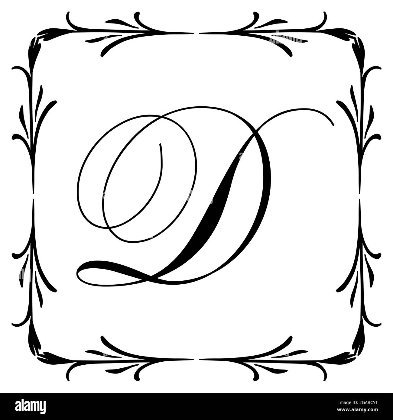 Beautiful Vintage Monogram Frame. Vector Ornate Calligraphic Design ...