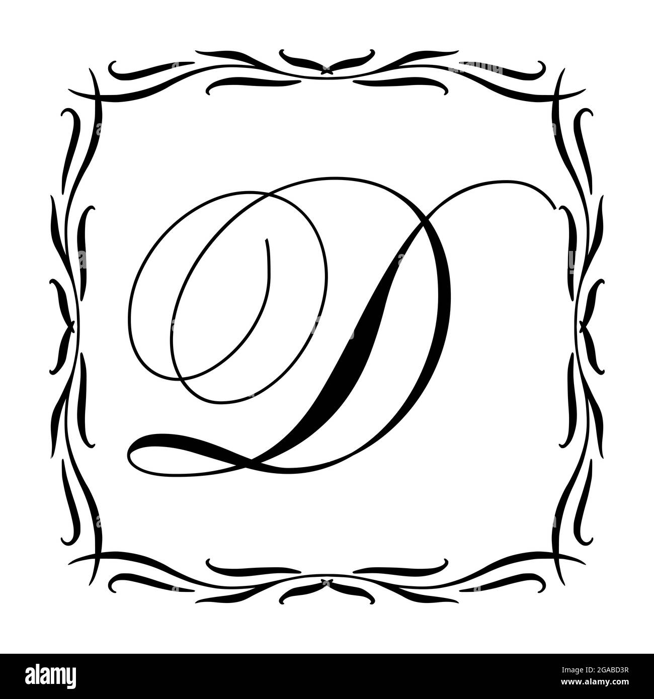 Beautiful Vintage Monogram Frame. Vector Ornate Calligraphic Design ...