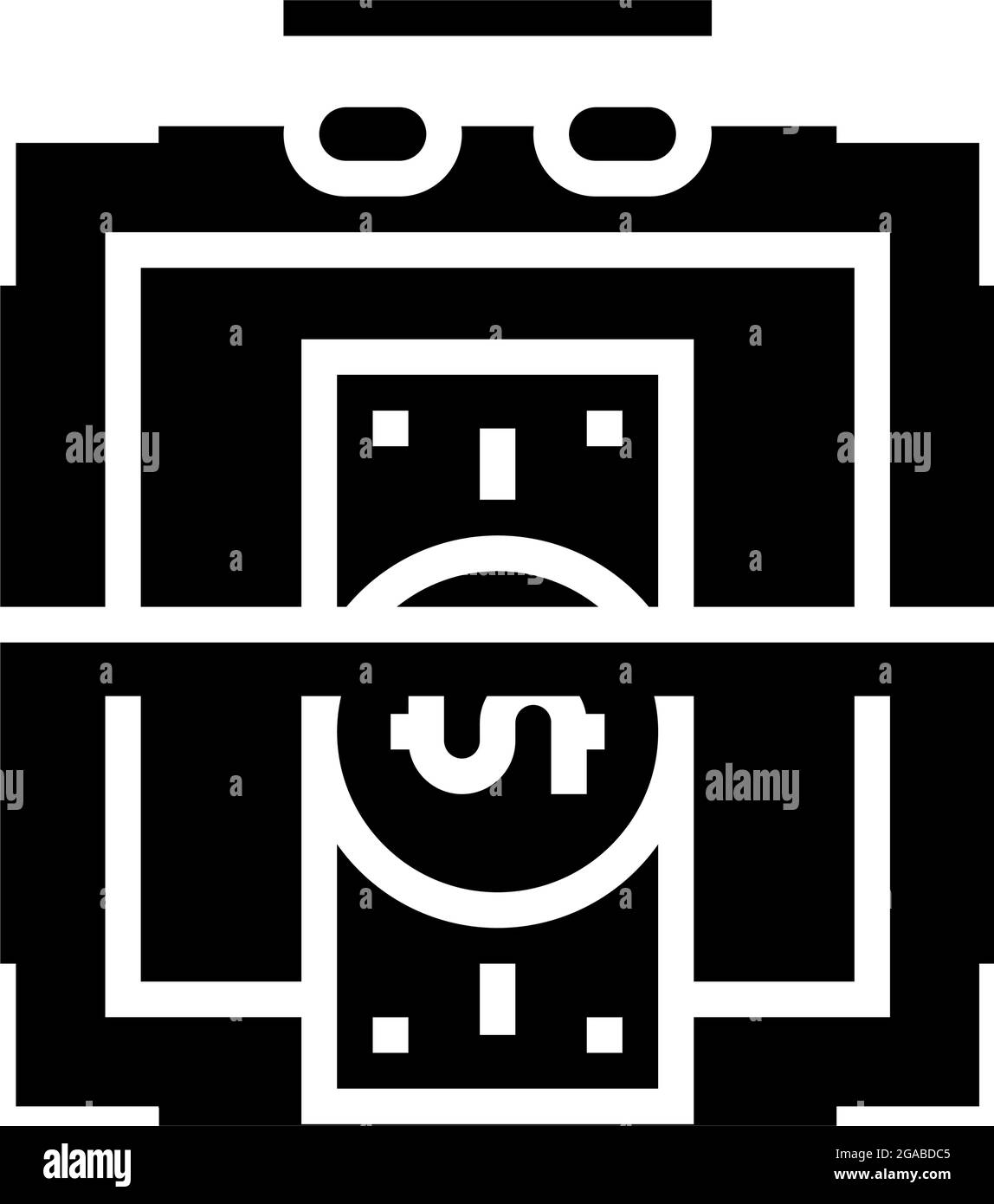verification of banknotes for authenticity glyph icon vector ...