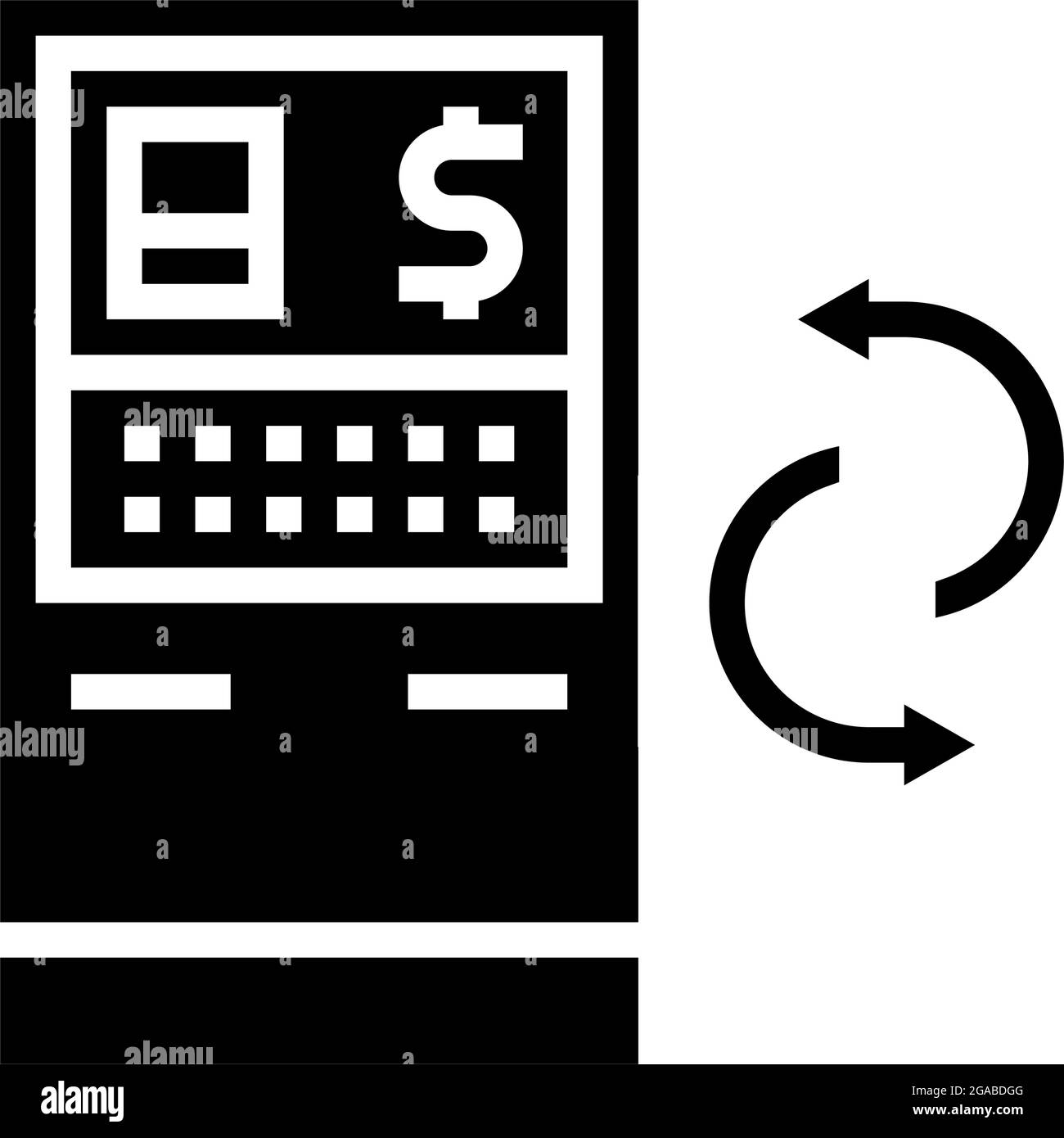 atm services glyph icon vector illustration Stock Vector Image & Art ...