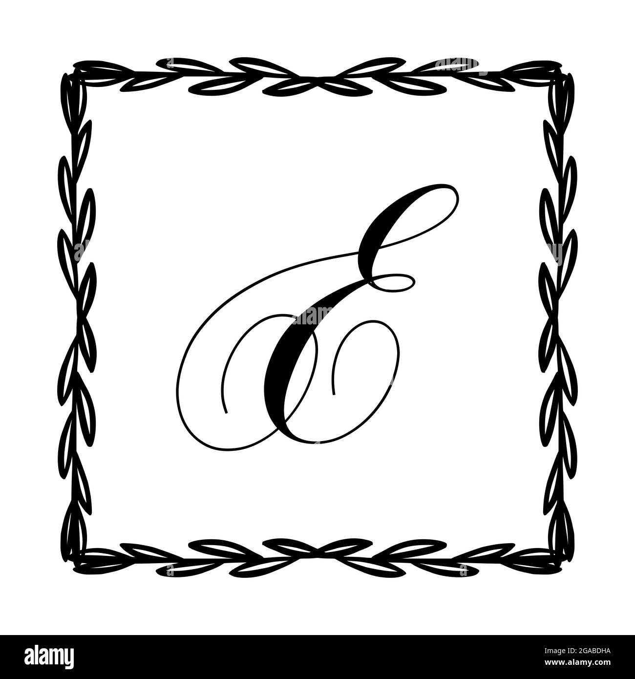 Beautiful Vintage Monogram Frame. Vector Ornate Calligraphic Design ...