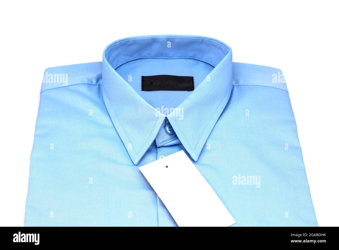 Light blue shirt isolated on white background Stock Photo - Alamy