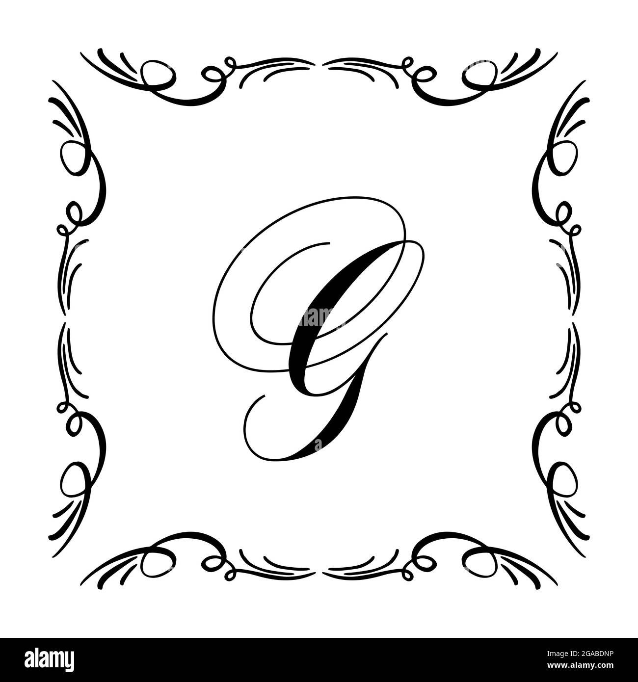 Beautiful Vintage Monogram Frame. Vector Ornate Calligraphic Design ...