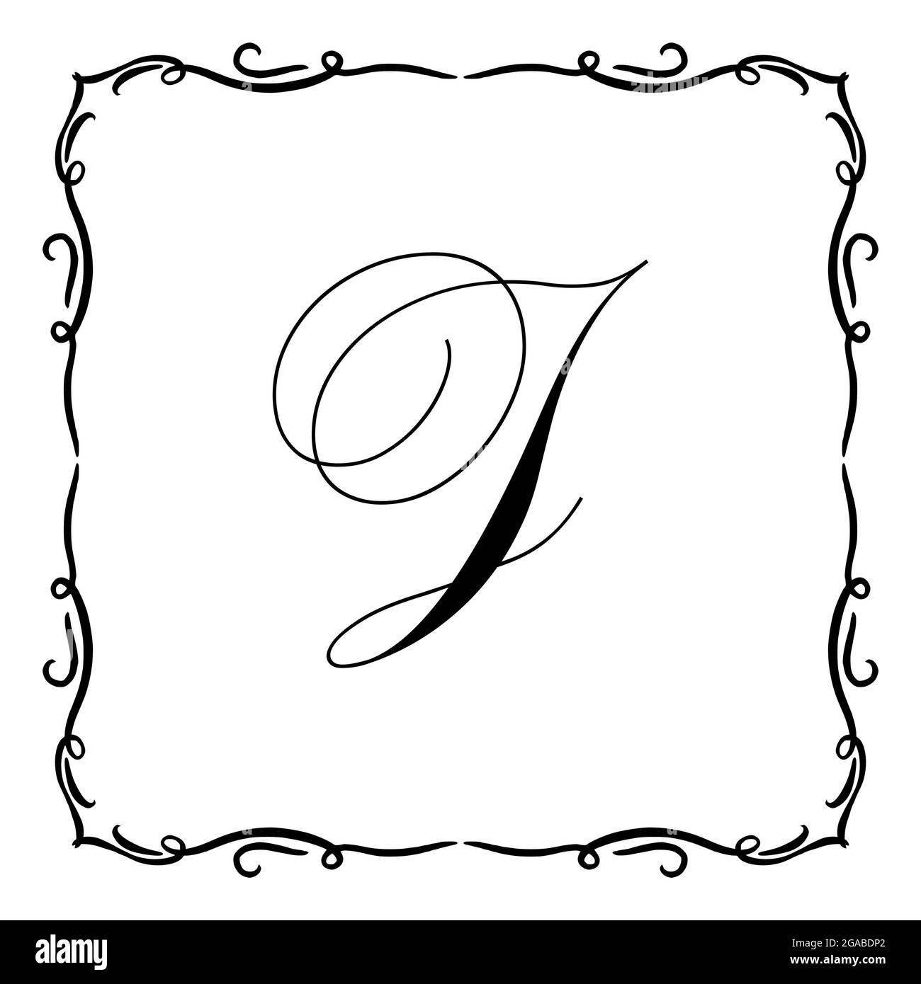Beautiful Vintage Monogram Frame. Vector Ornate Calligraphic Design ...