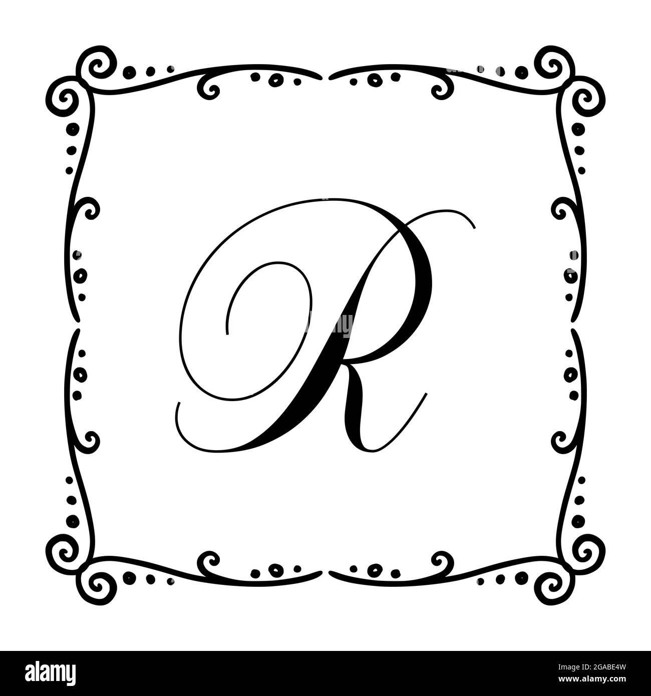 Beautiful Vintage Monogram Frame. Vector Ornate Calligraphic Design ...