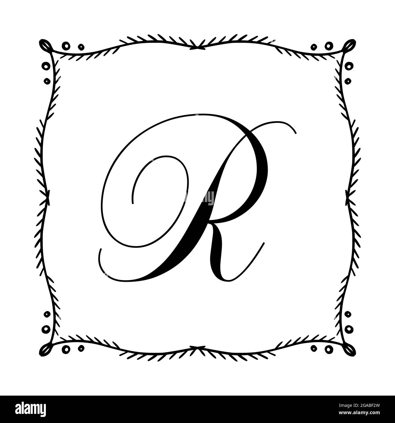 Beautiful Vintage Monogram Frame. Vector Ornate Calligraphic Design ...