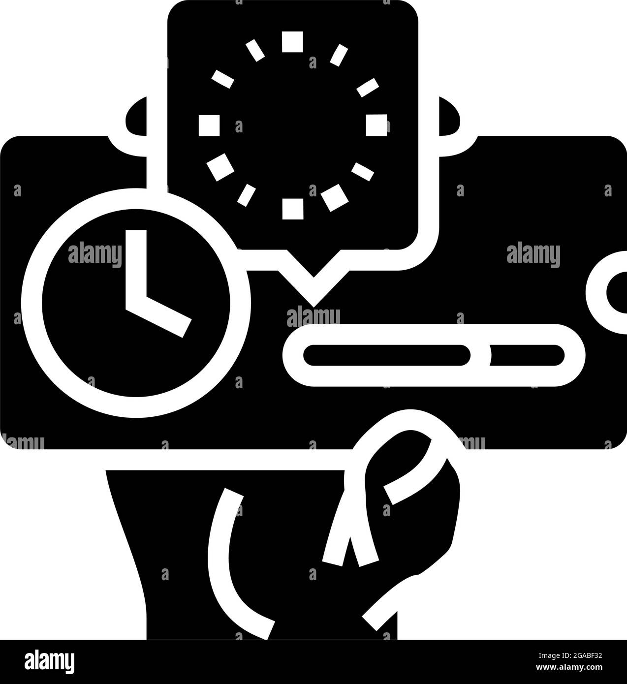 downloading process ephemeral glyph icon vector illustration Stock ...
