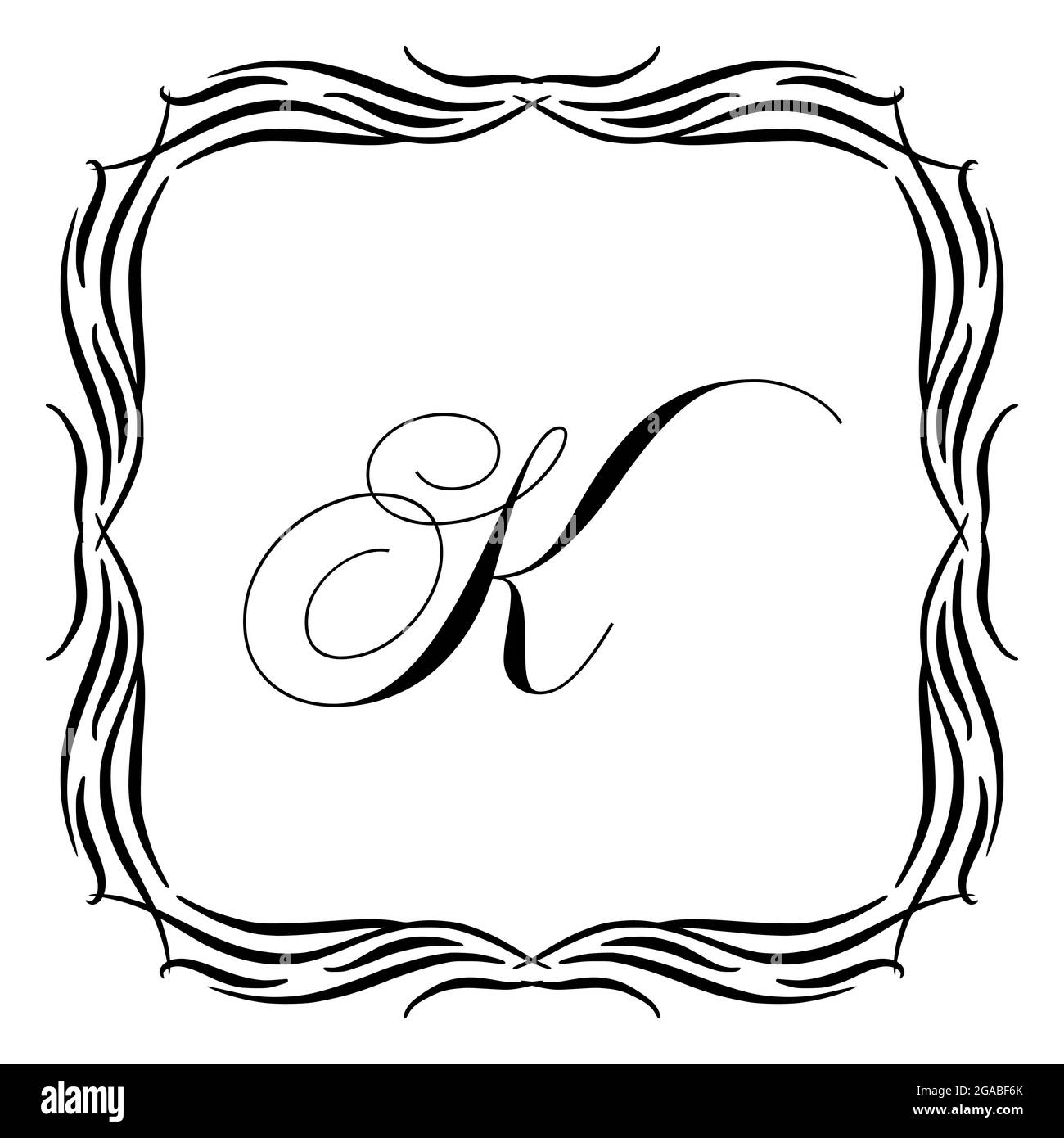 Beautiful Vintage Monogram Frame. Vector Ornate Calligraphic Design ...