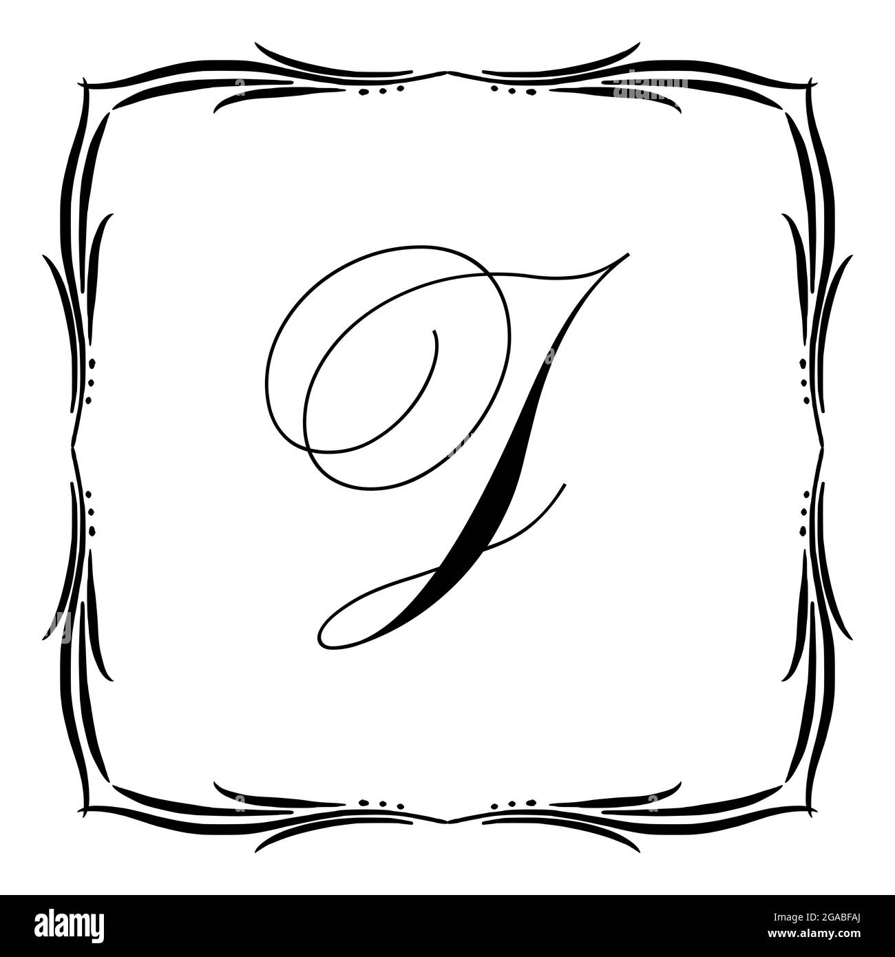 Beautiful Vintage Monogram Frame. Vector Ornate Calligraphic Design ...