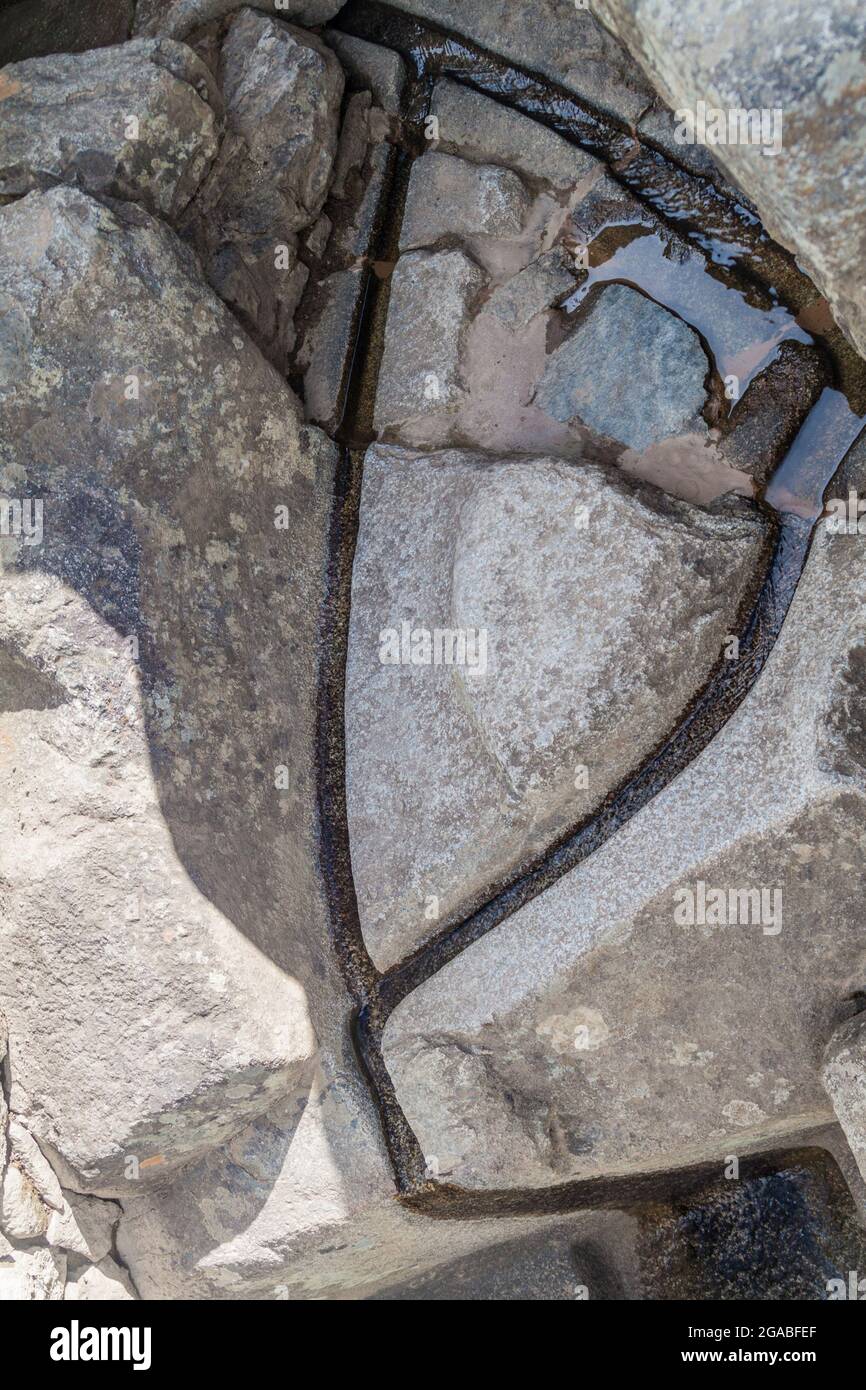Inca Ceremonial Baths at Machu Piccu ruins, Peru Stock Photo - Alamy