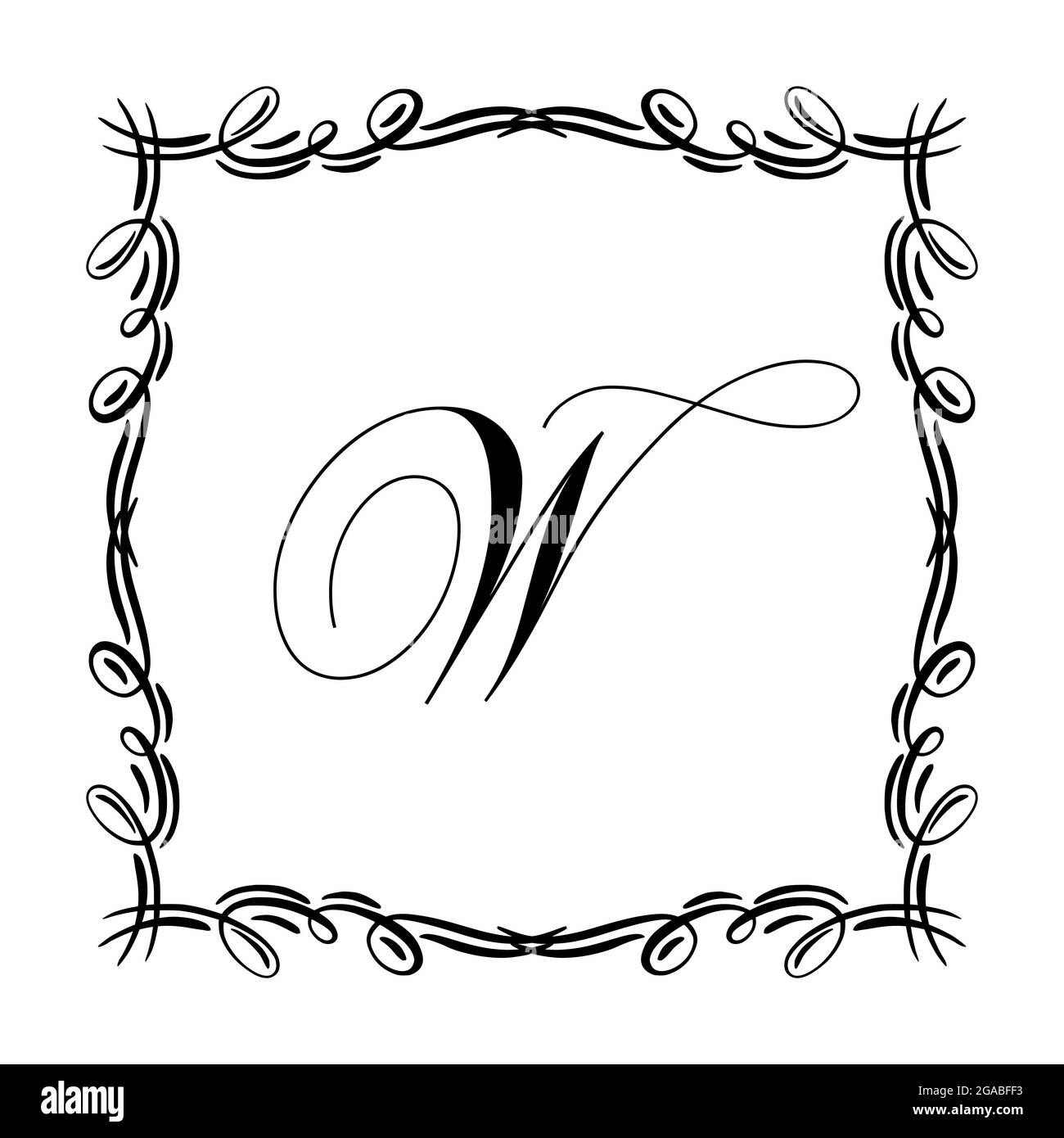 Beautiful Vintage Monogram Frame. Vector Ornate Calligraphic Design ...