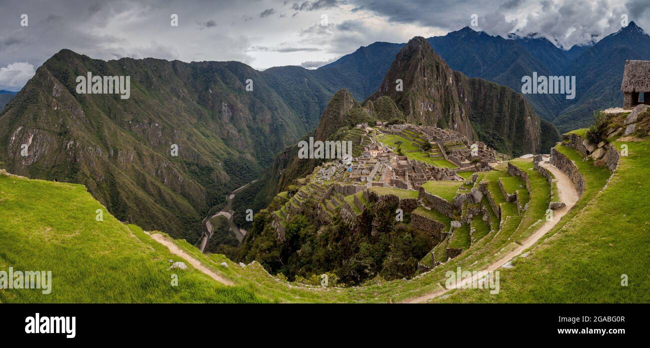 Panorama of Machu Picchu ruins, Peru Stock Photo - Alamy