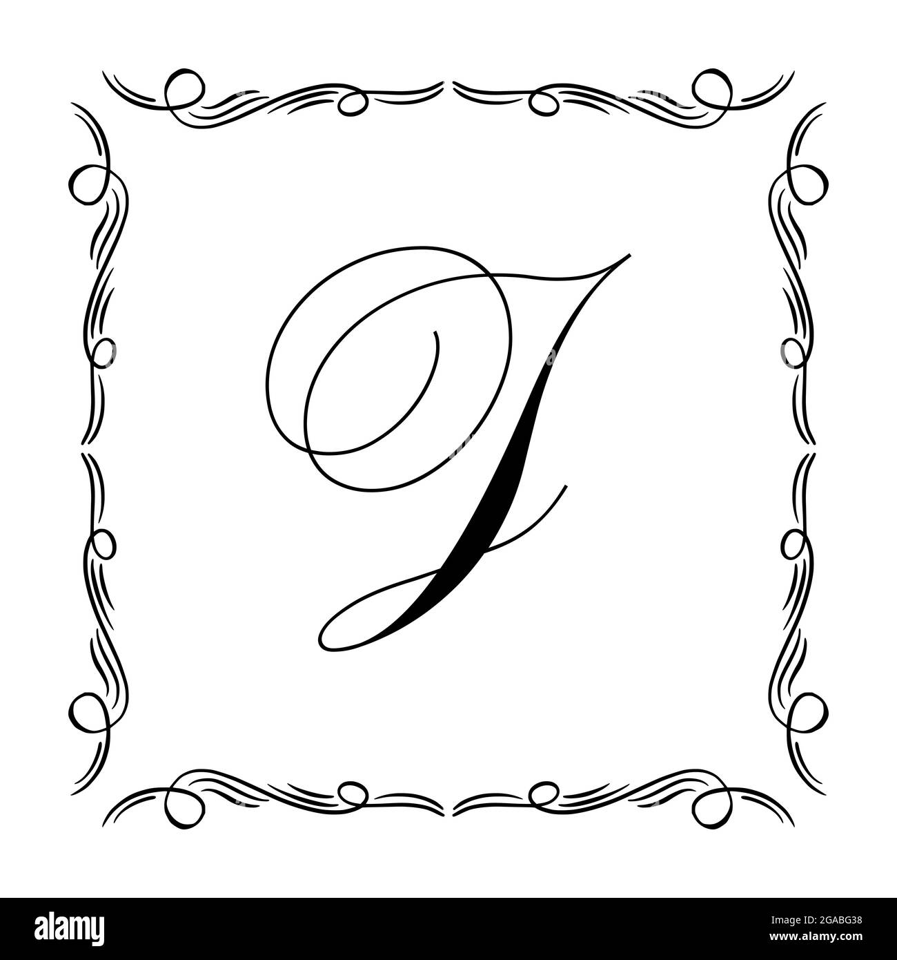Beautiful Vintage Monogram Frame. Vector Ornate Calligraphic Design ...