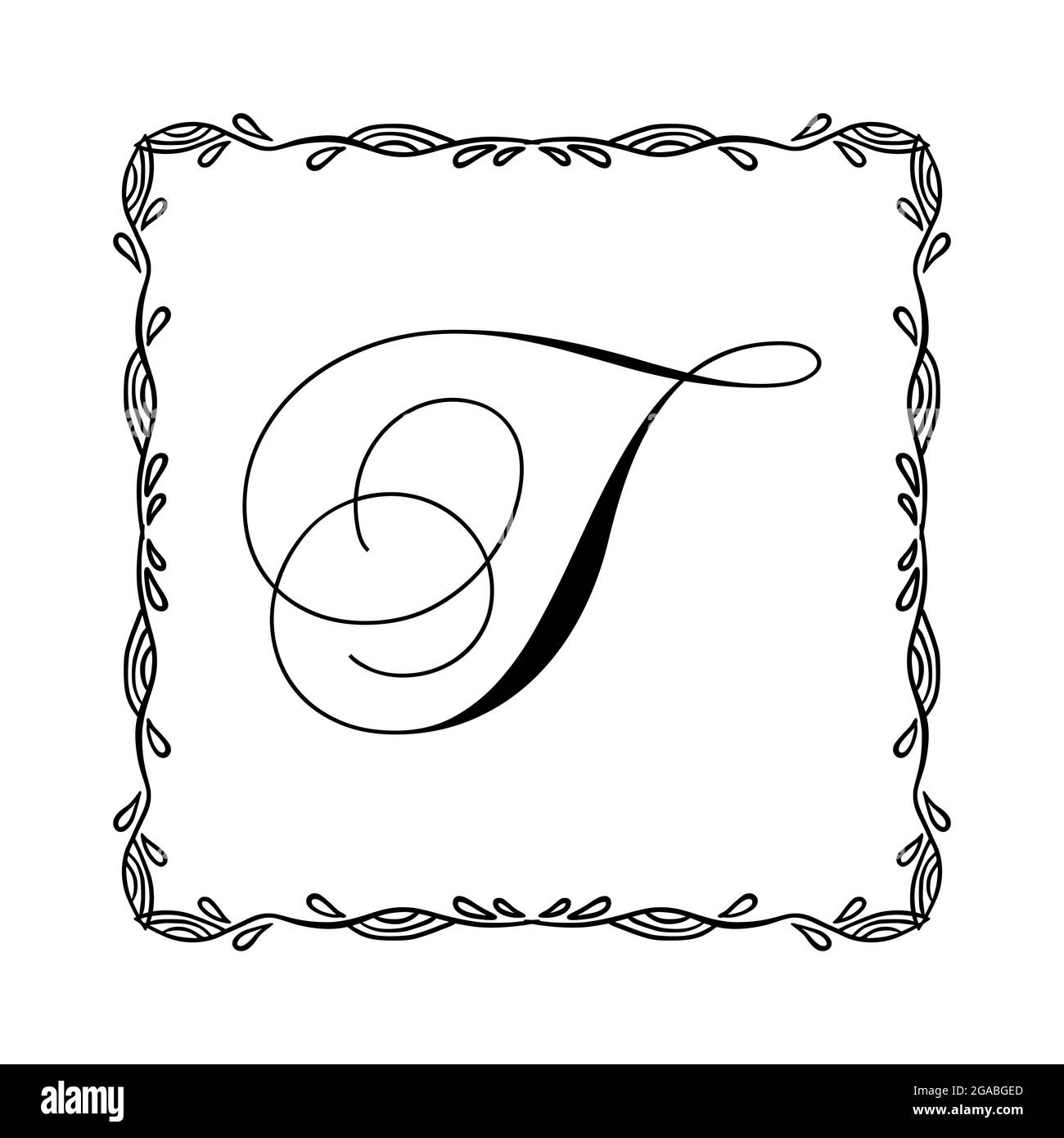 Beautiful Vintage Monogram Frame. Vector Ornate Calligraphic Design ...