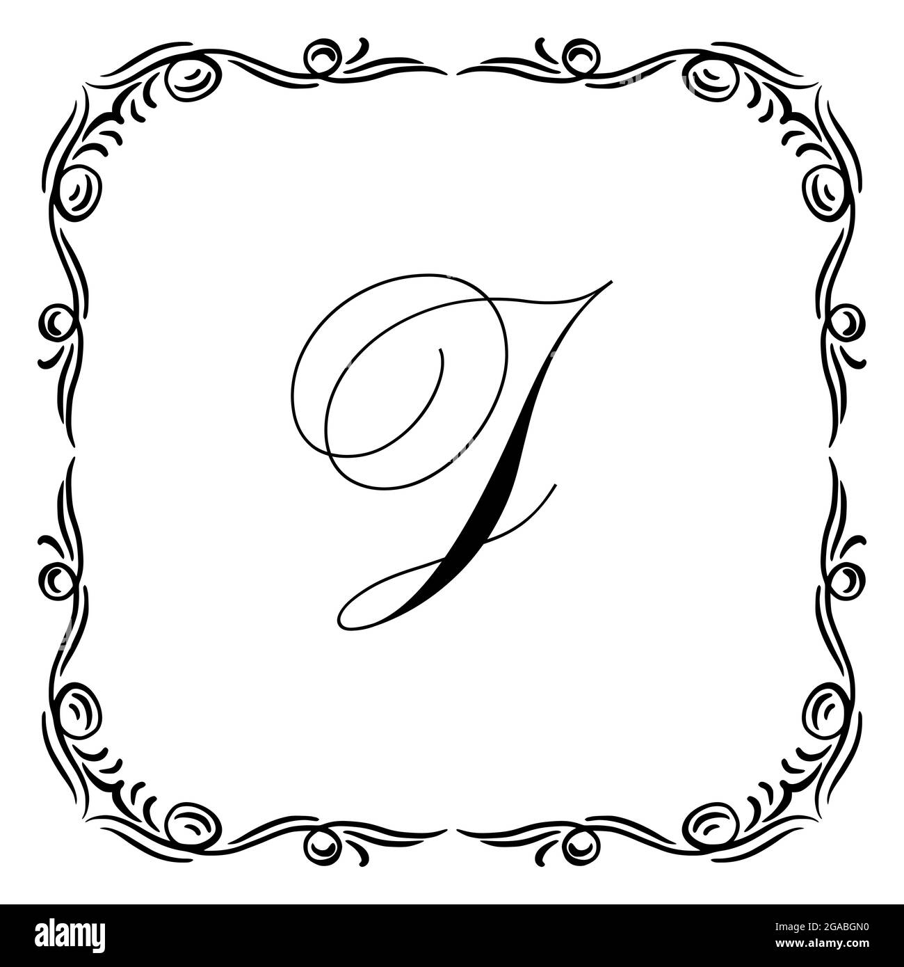 Beautiful Vintage Monogram Frame. Vector Ornate Calligraphic Design ...