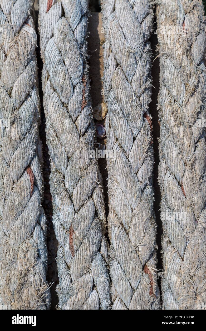 Old ship rope background Stock Photo - Alamy