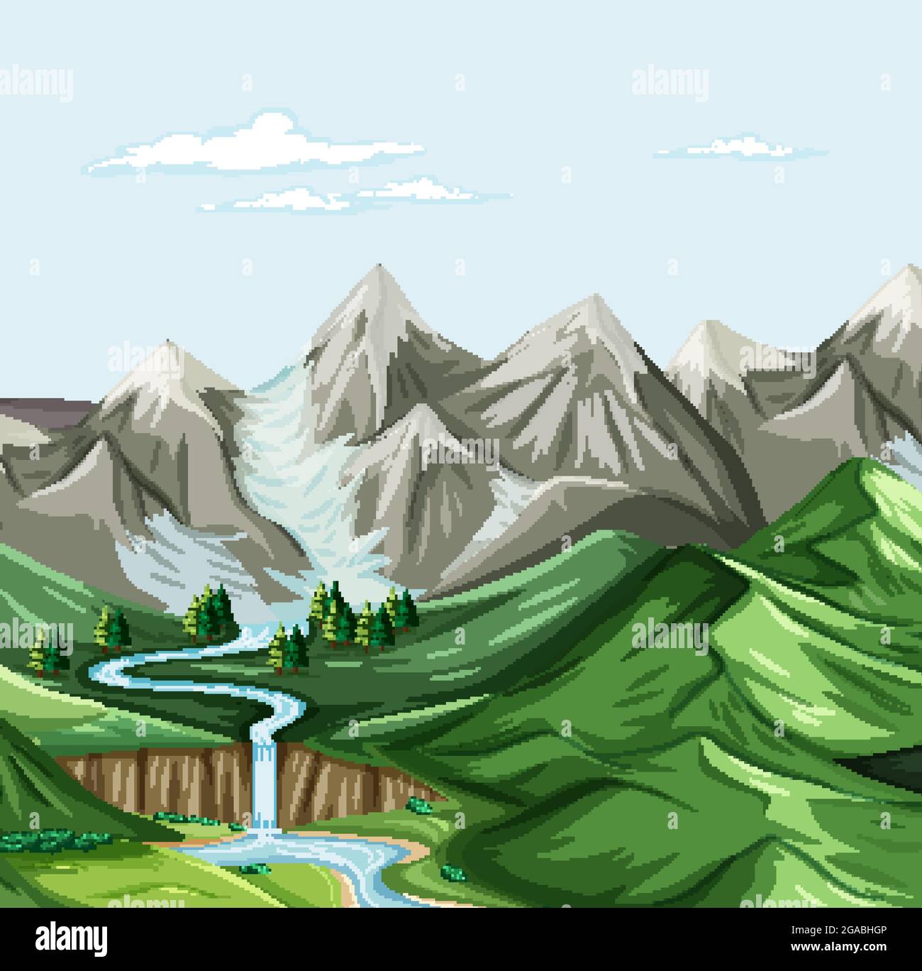 Nature geographic landscape vector illustration Stock Vector Image ...