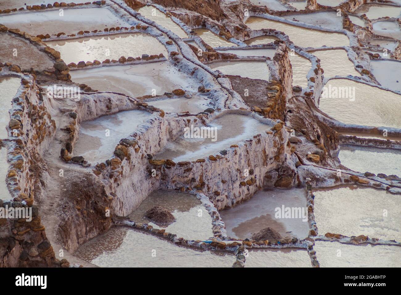 Salt extraction pans (Salinas) in Sacred Valley of Incas, Peru Stock ...