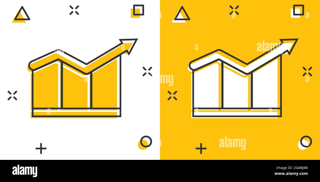 Cartoon chart icon in comic style. Graph illustration pictogram ...