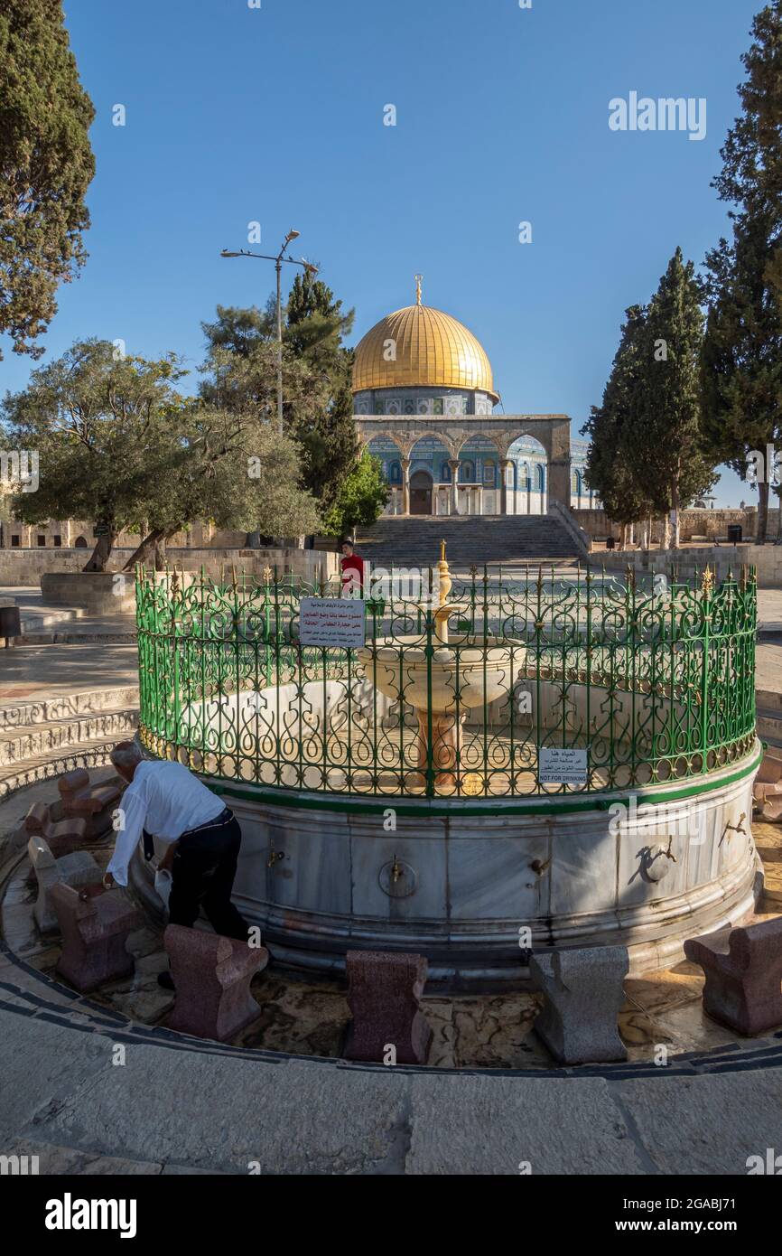 View of Sabil al-Kas, used by Muslim worshipers for ablutions before ...
