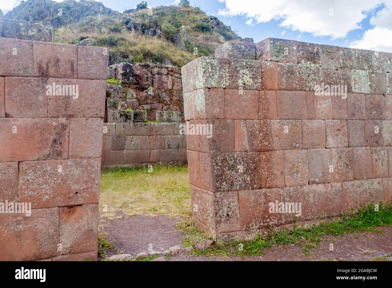 Ancient Inca's ruins in Pisac village, Sacred Valley of Incas, Peru ...