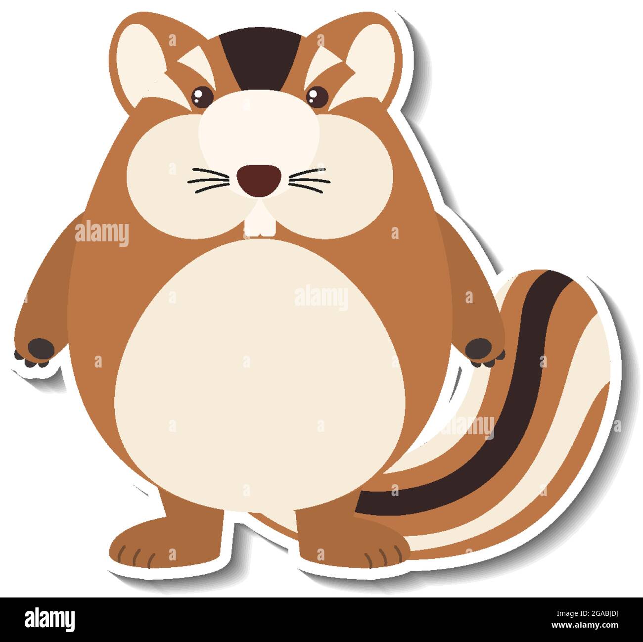 A cute squirrel cartoon animal sticker illustration Stock Vector Image ...