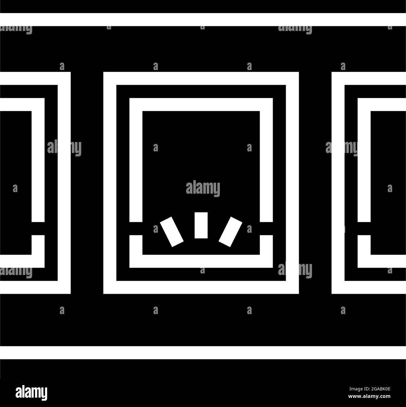 windows bottom lighting glyph icon vector illustration Stock Vector ...