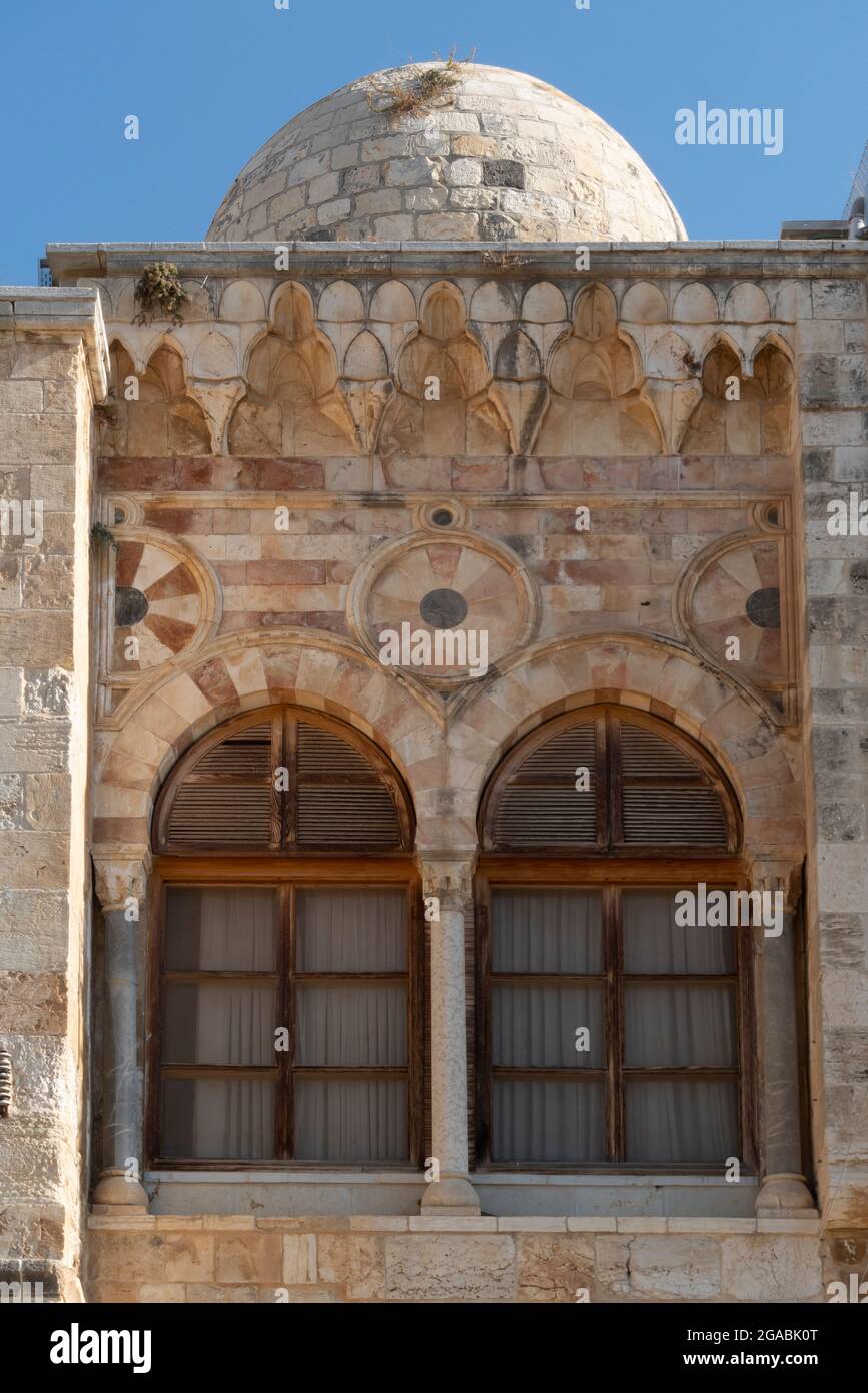 Mamluk medallion ornament in a building surrounding the Temple Mount ...