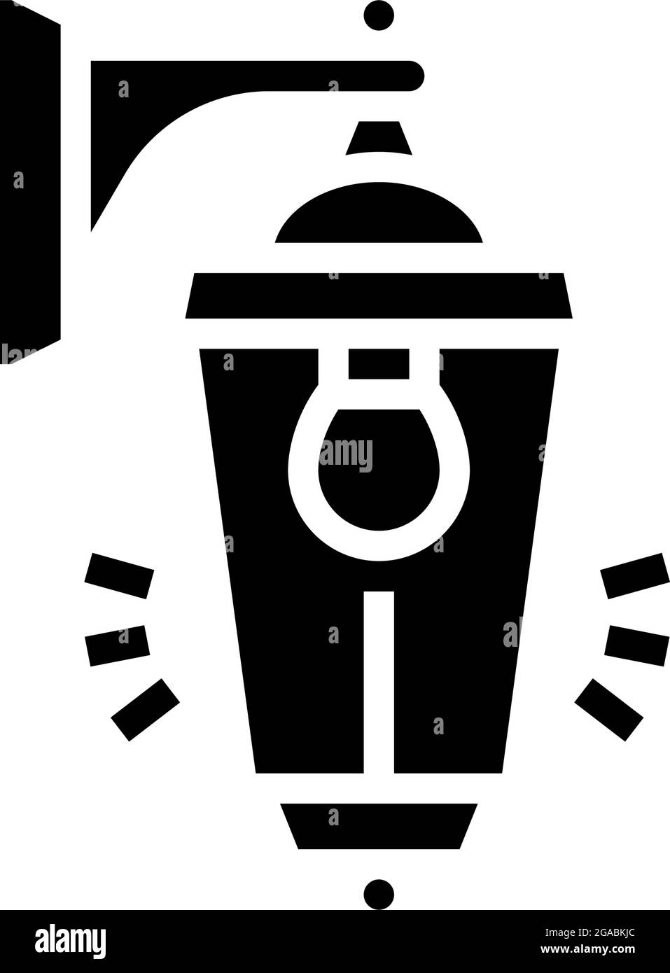 lantern lighting glyph icon vector illustration Stock Vector Image ...