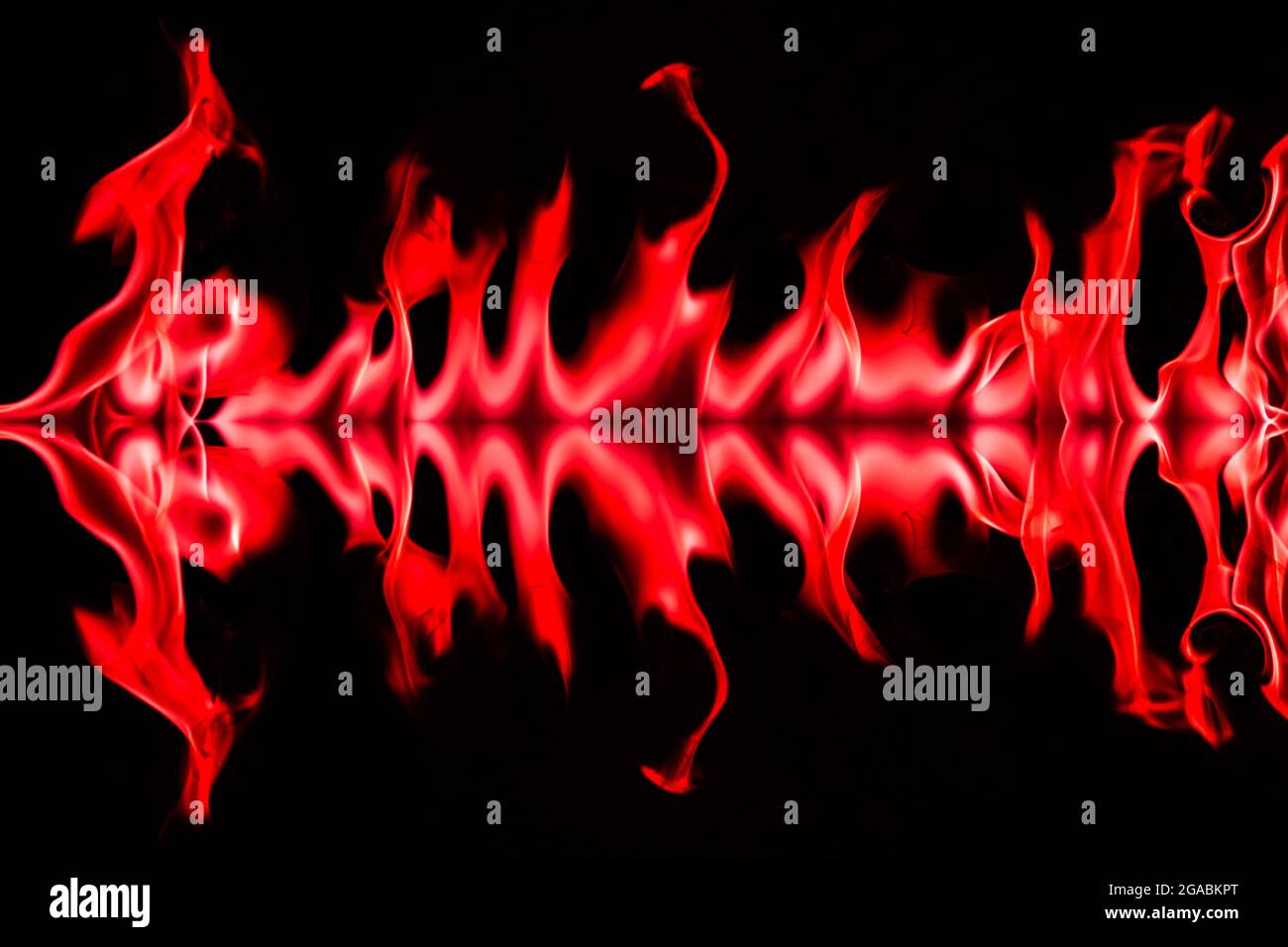 Red Fire flames on black background Stock Photo - Alamy