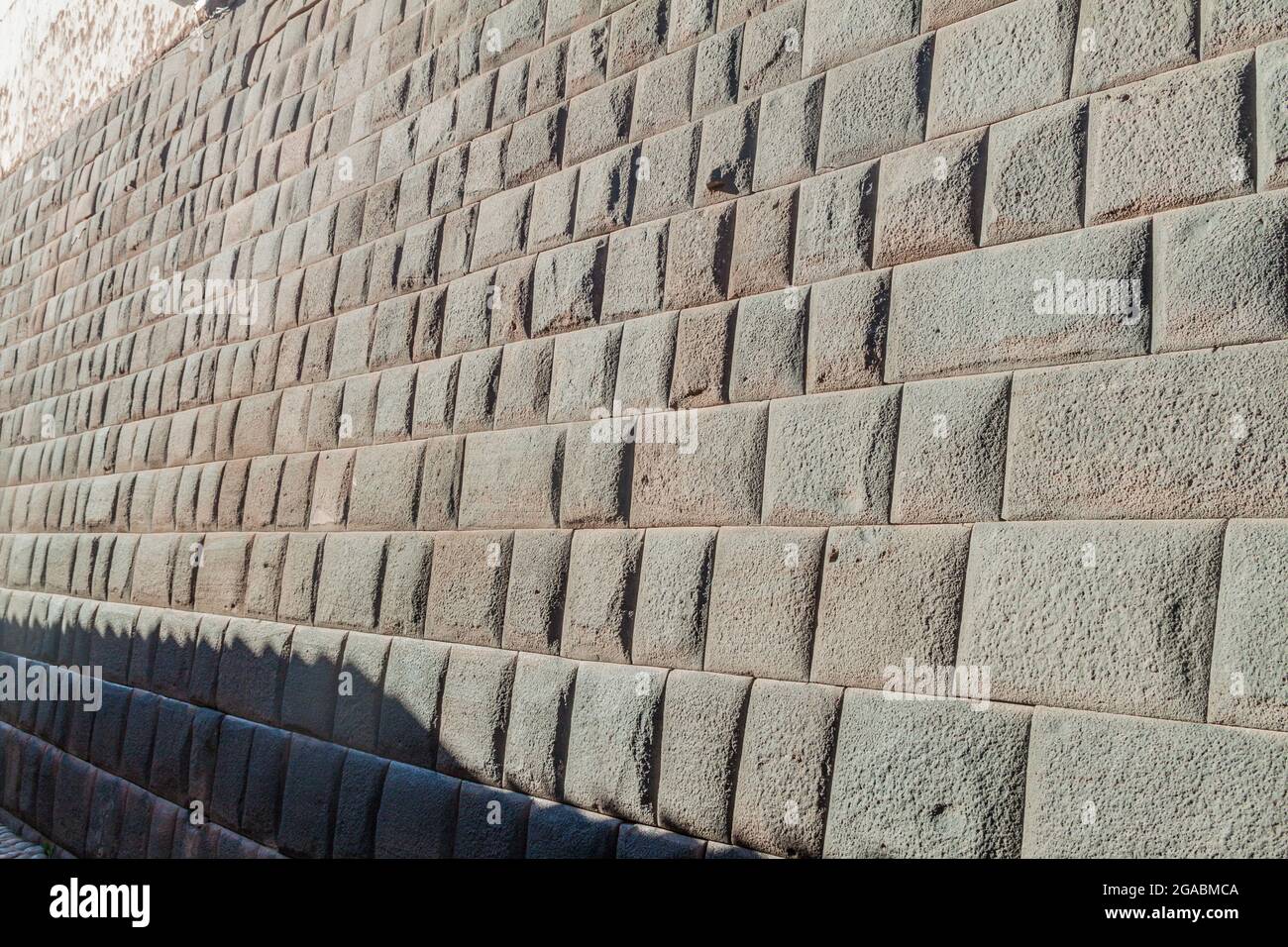 Detail of Inca's perfect stonework in Loreto alley in Cuzco, Peru Stock ...