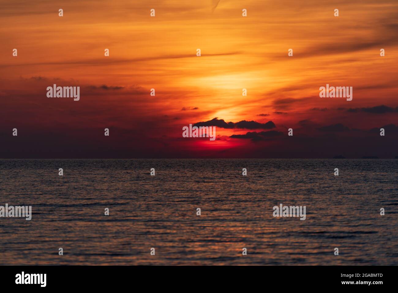 Ionian sea during sunset. Corfu island in Greece Stock Photo - Alamy