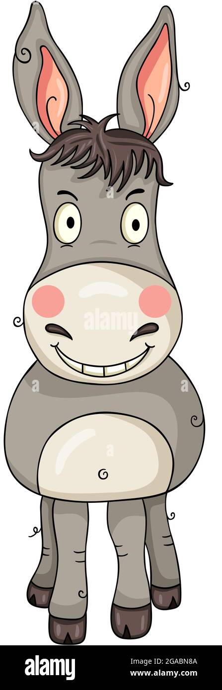 Cute little gray donkey isolated Stock Photo - Alamy