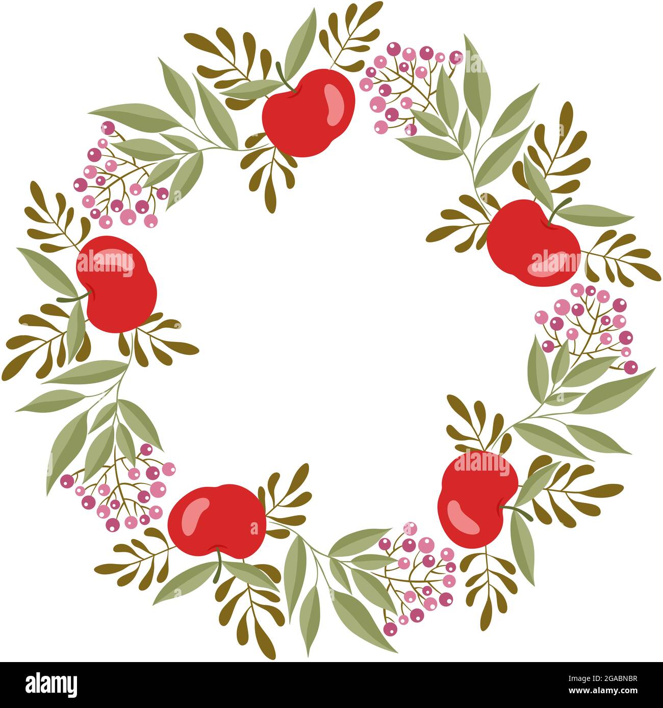 Beautiful circle frame made with apples Stock Photo - Alamy