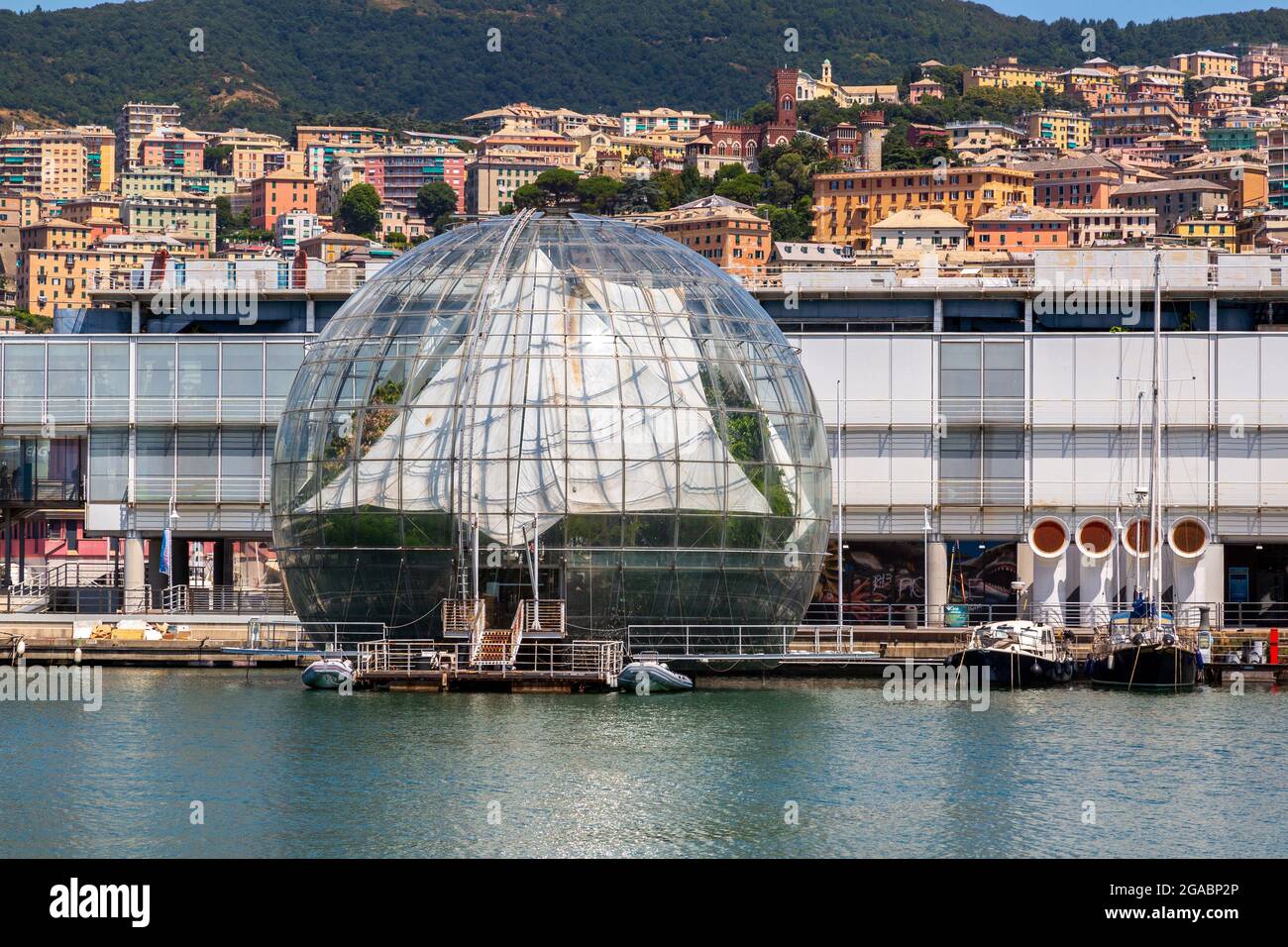 Ancient port of Genoa by Renzo Piano Architect Stock Photo - Alamy