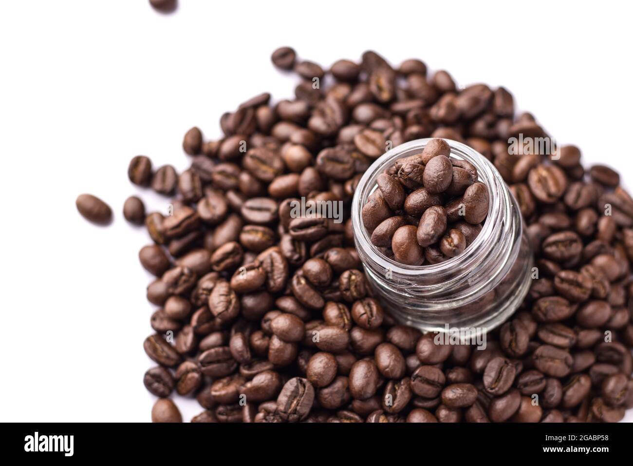 Coffee beans isolated stock image Stock Photo - Alamy