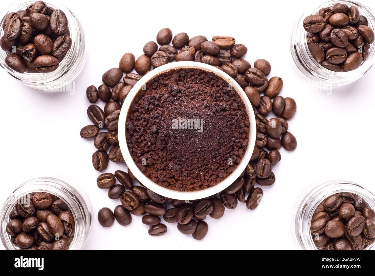 Coffee beans isolated stock image Stock Photo - Alamy