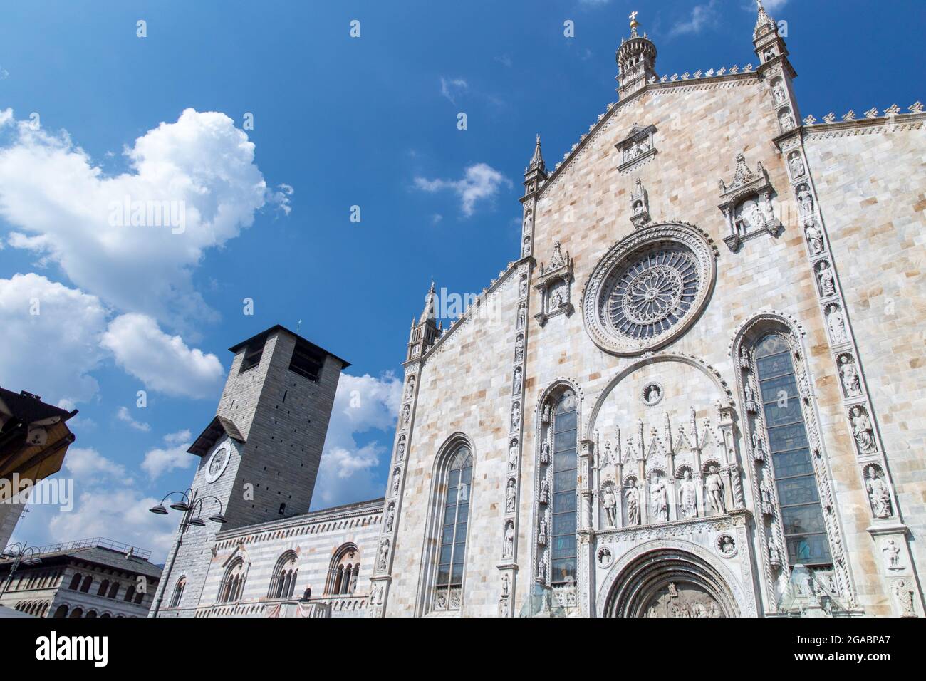 Como, Italy - july 29 2021 - Exterior view of Como Cathedral (Duomo di ...