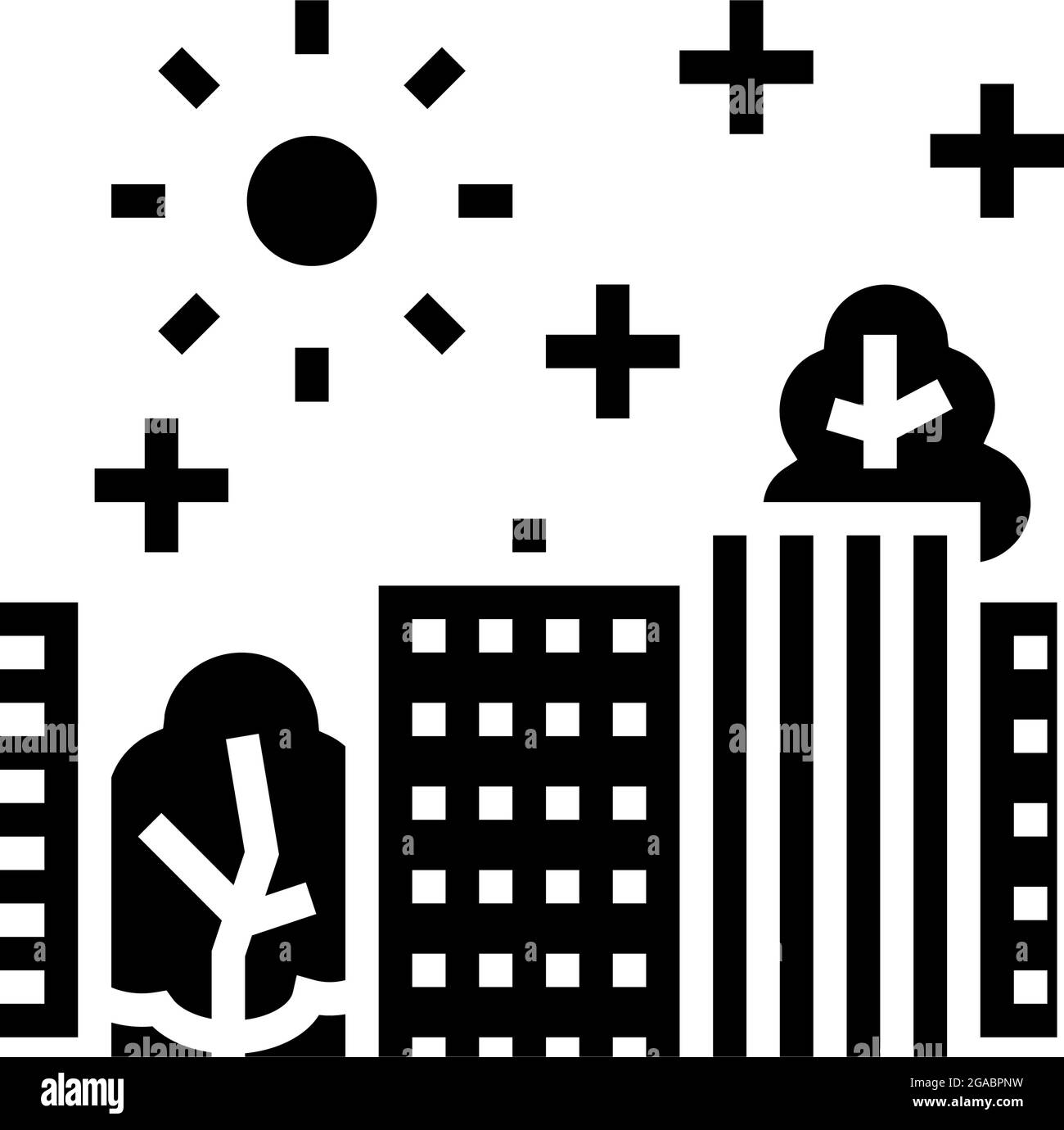 ecologically clean city glyph icon vector illustration Stock Vector ...