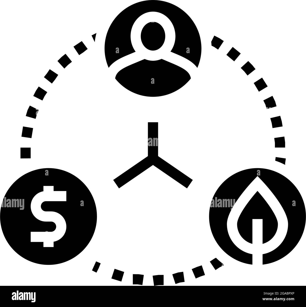 sustainable balanced economy glyph icon vector illustration Stock ...